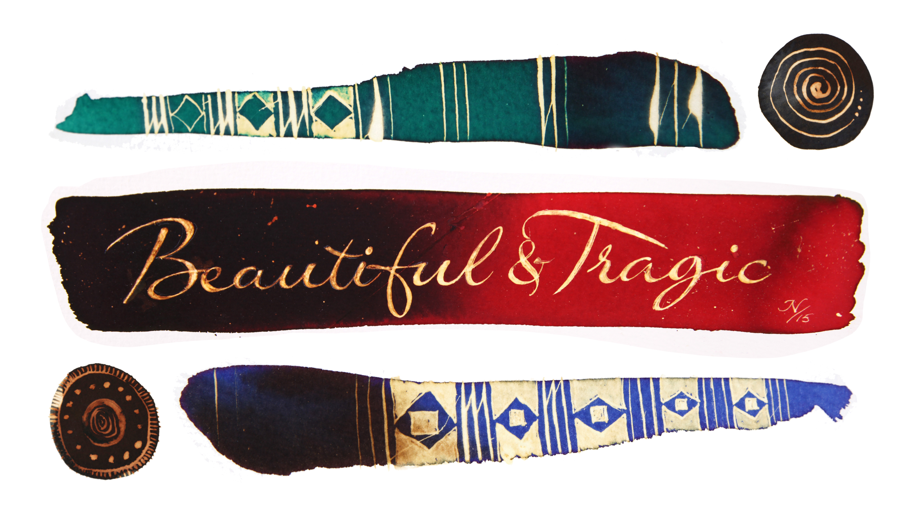 Coloured ink experimentation – FOUNTAIN PEN INK ART