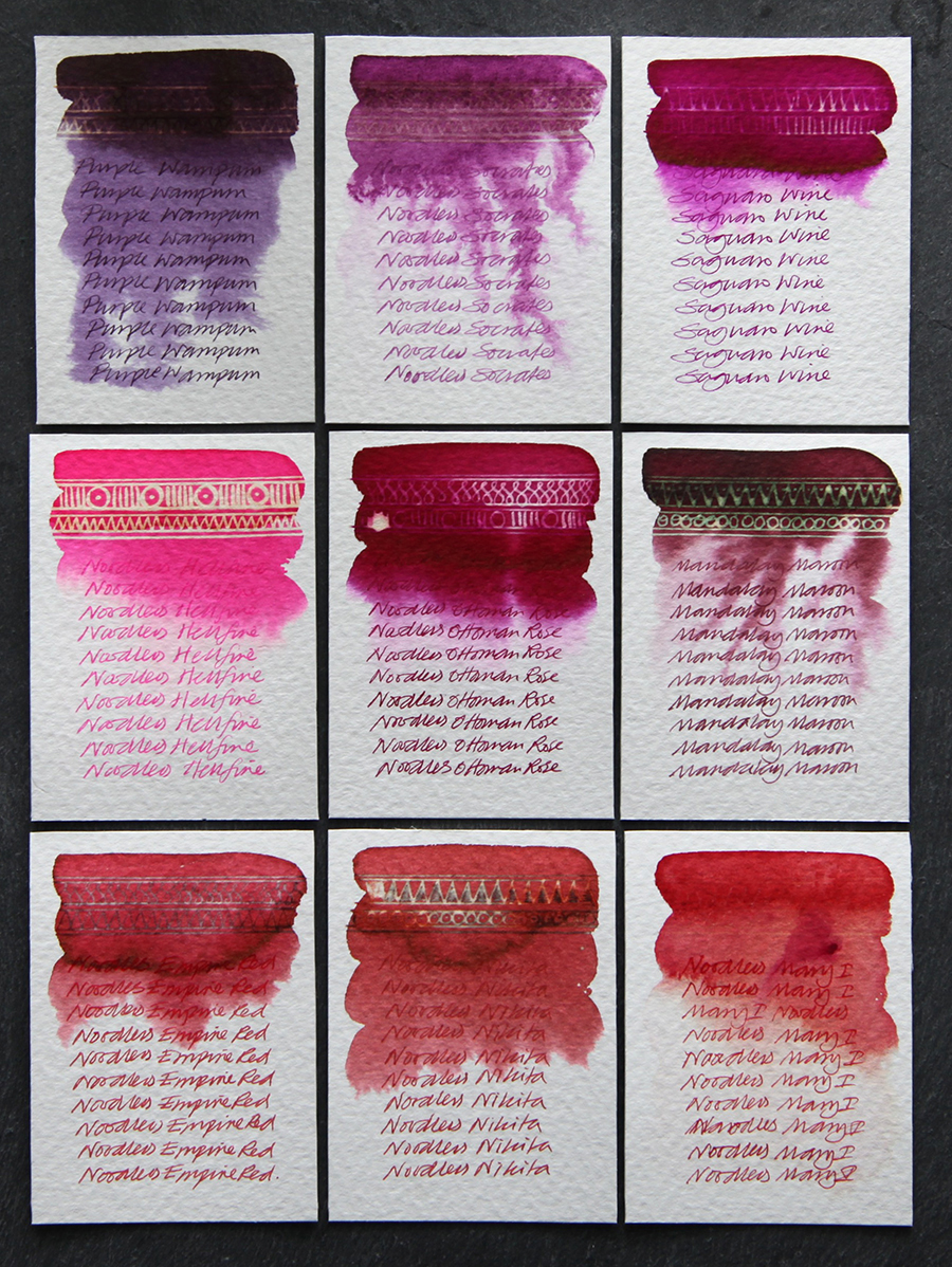 Noodlers Ink Review – Reds – FOUNTAIN PEN INK ART