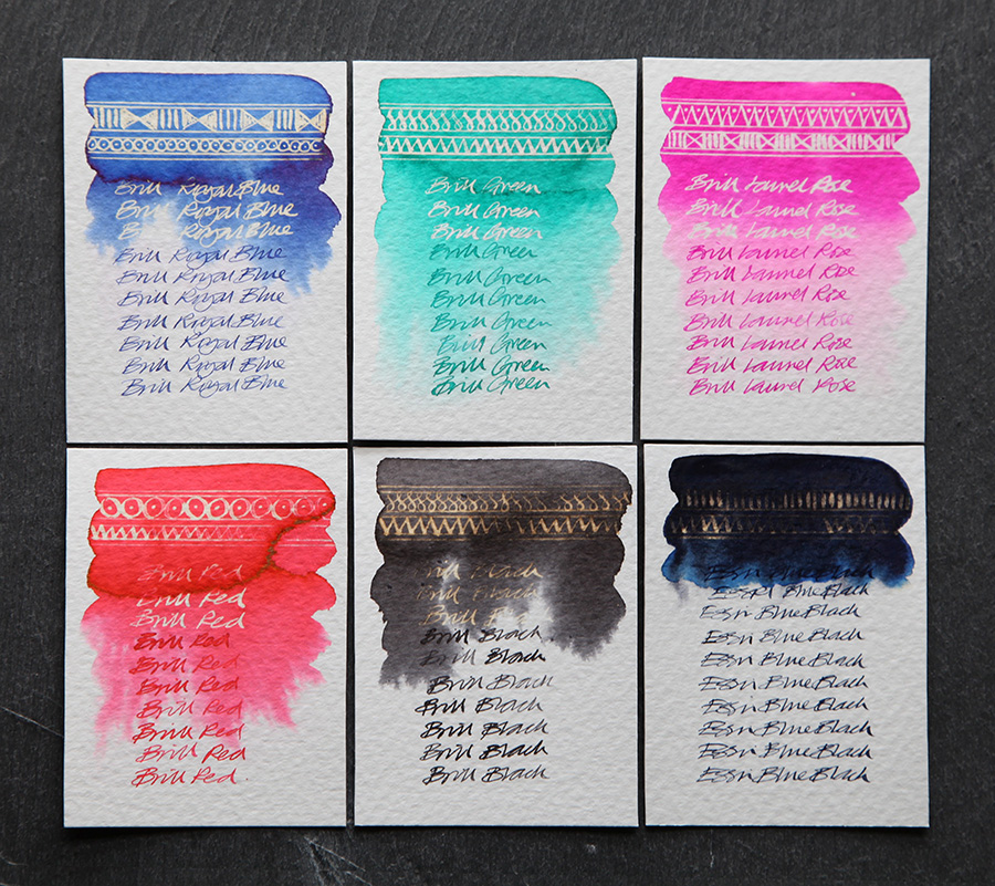 Bril and Essri Inks Test – FOUNTAIN PEN INK ART