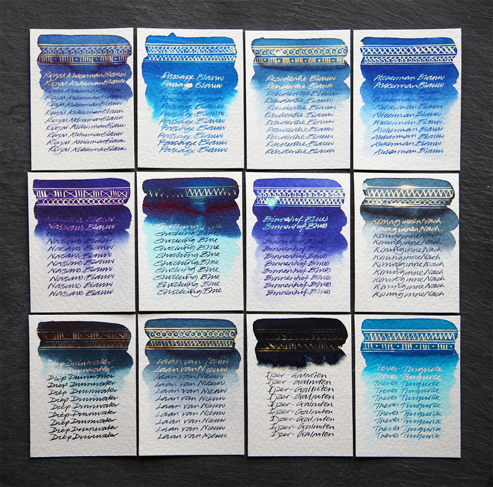 P W Akkerman Inks Test – FOUNTAIN PEN INK ART