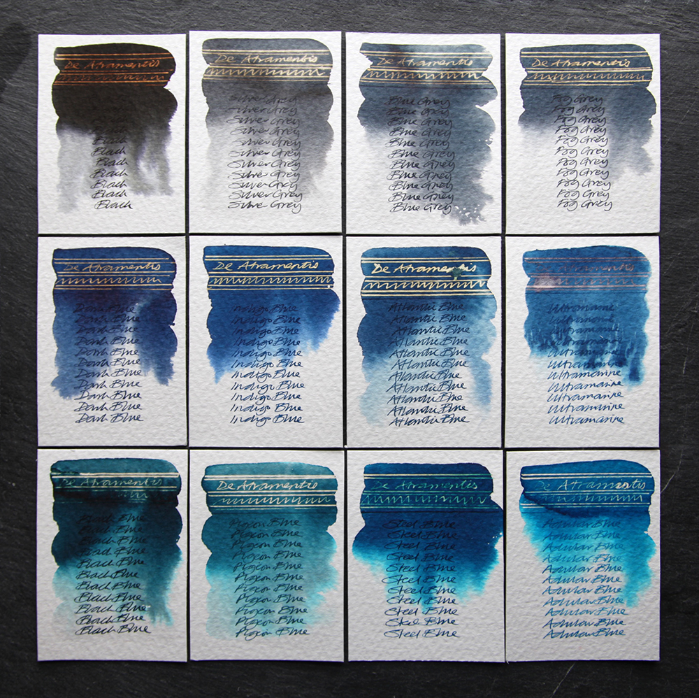 De Atramentis Standard Inks Test – FOUNTAIN PEN INK ART