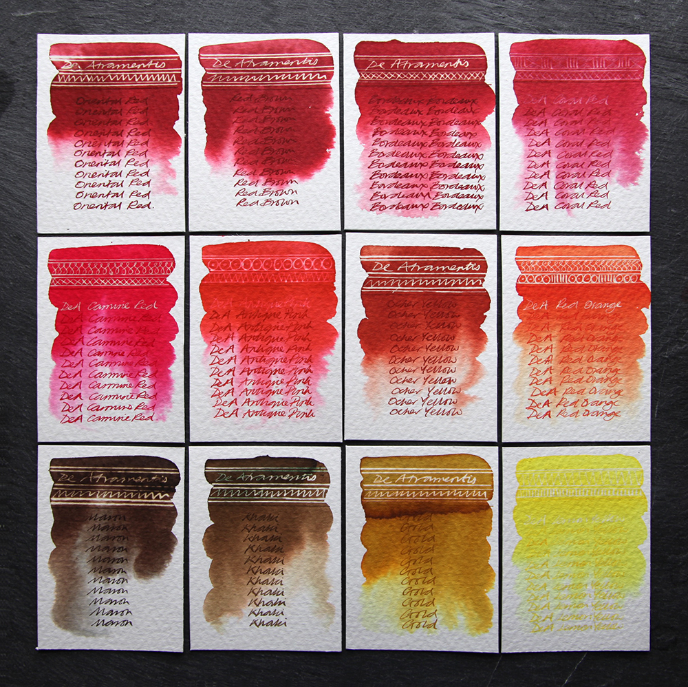 De Atramentis Standard Inks Test – FOUNTAIN PEN INK ART