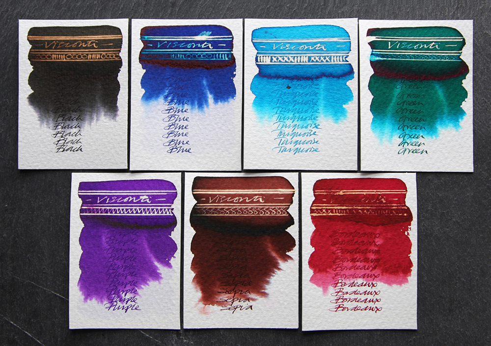 Visconti Inks Test – FOUNTAIN PEN INK ART