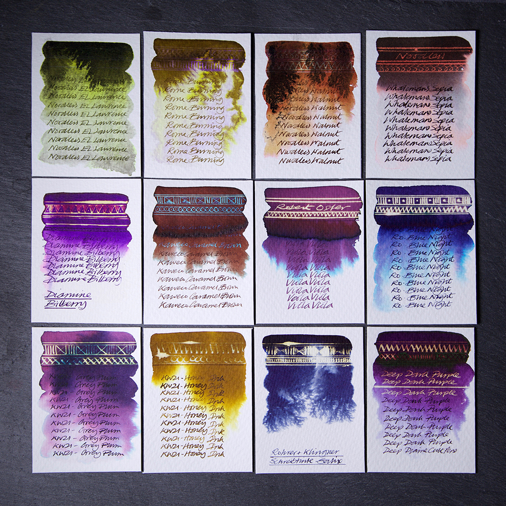 Top 12 Fountain Pen Inks 2016 and Project Review – FOUNTAIN PEN INK ART