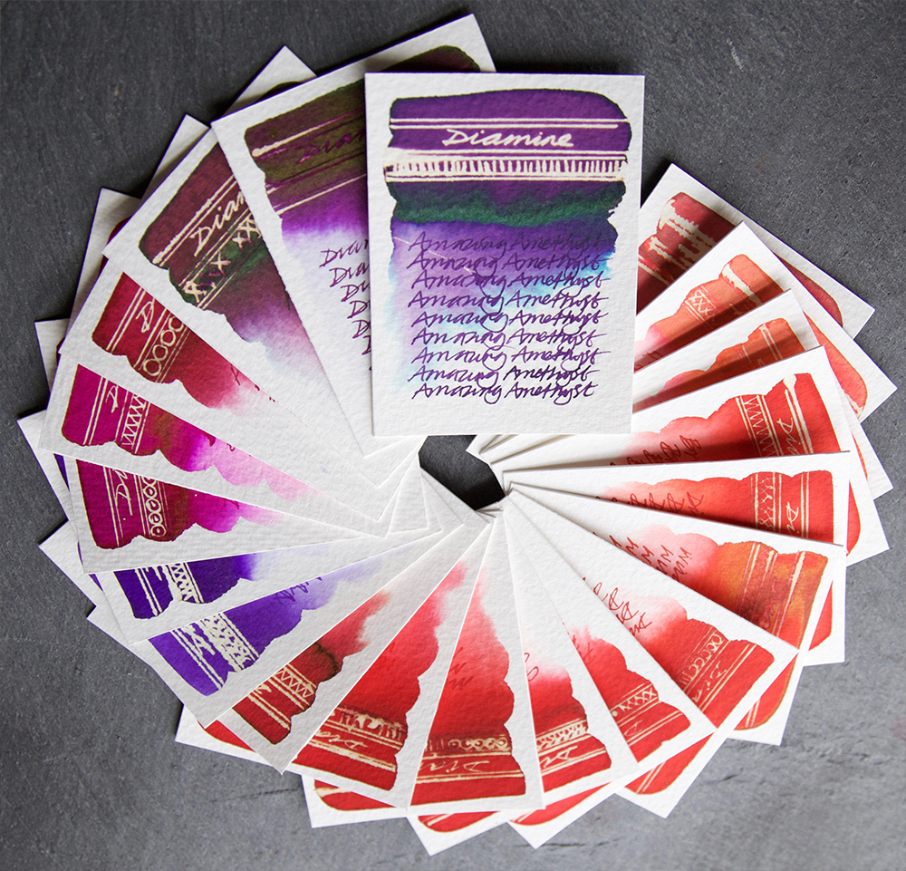 Diamine Red and Purple Inks Test – FOUNTAIN PEN INK ART