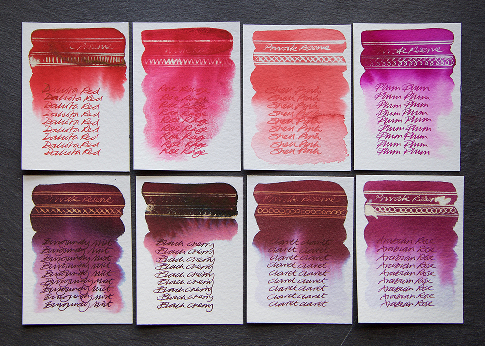 Private Reserve Red Inks Test – FOUNTAIN PEN INK ART