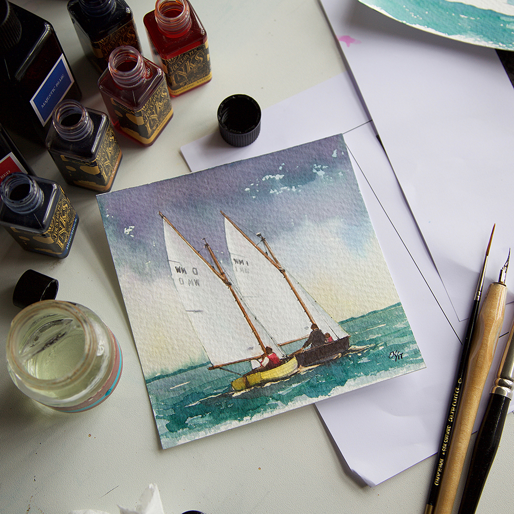 Diamine Inks as an alternative watercolour medium? – FOUNTAIN PEN INK ART