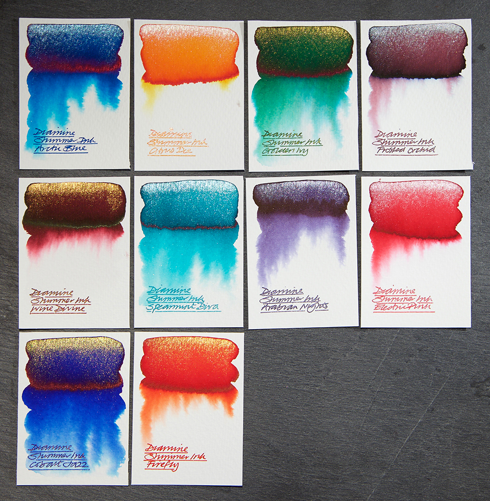 Diamine Shimmer Inks 2017 – FOUNTAIN PEN INK ART
