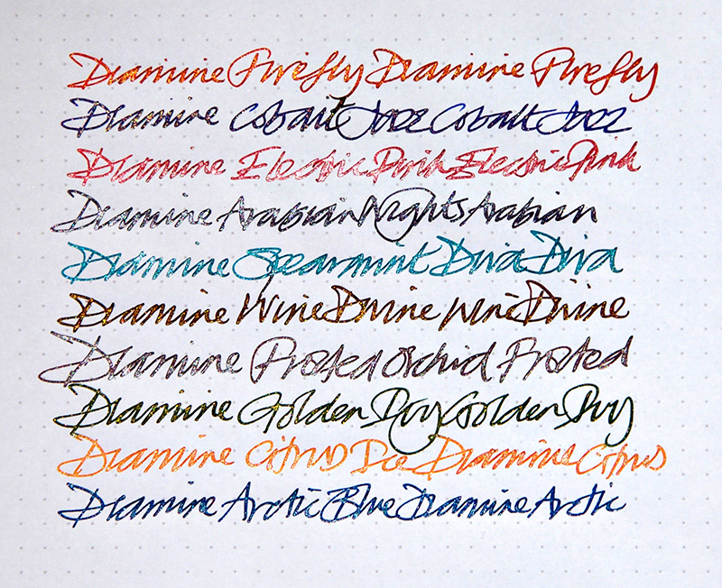 Diamine Shimmer Inks 2017 – FOUNTAIN PEN INK ART