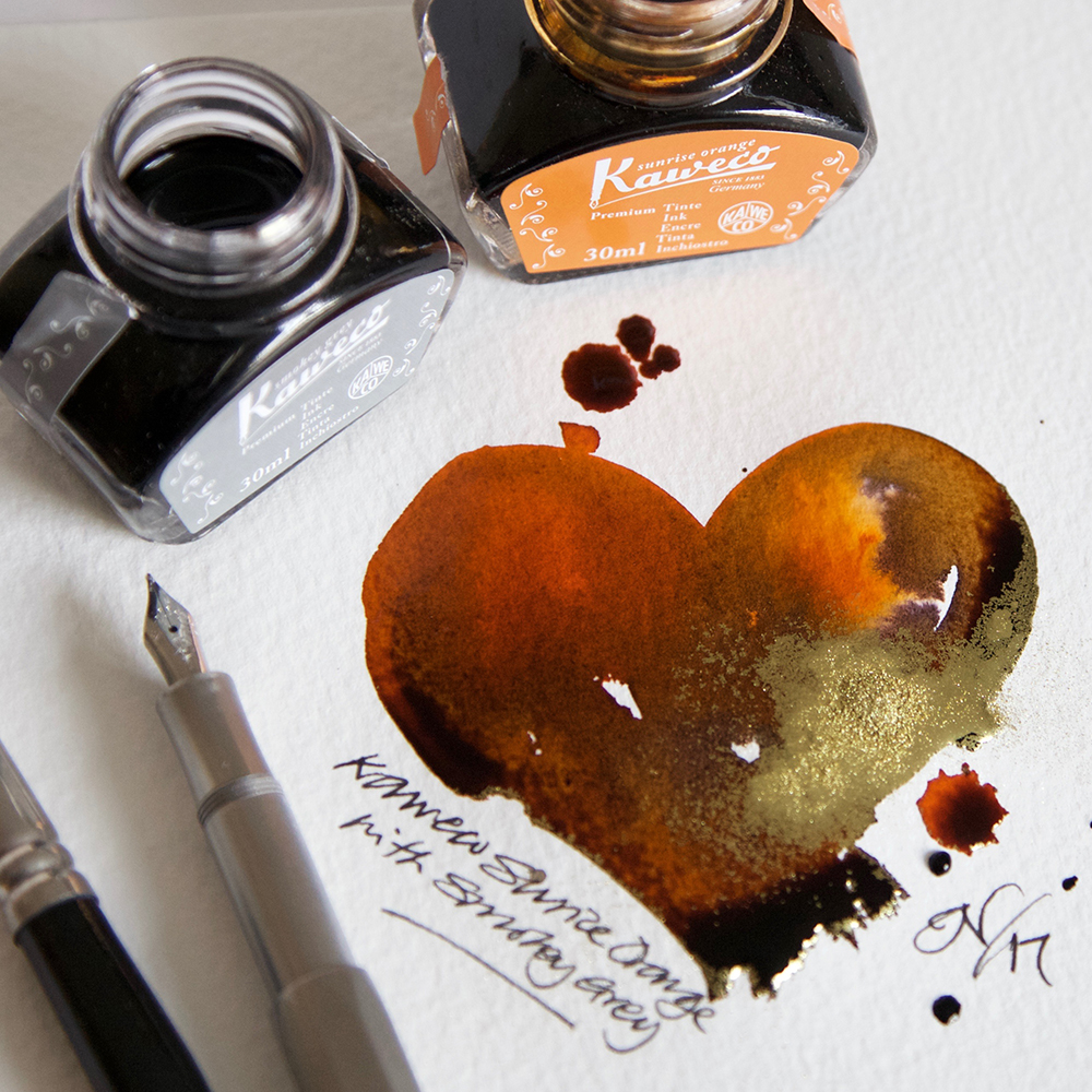 Kaweco Sunrise Orange and Smokey Grey – FOUNTAIN PEN INK ART