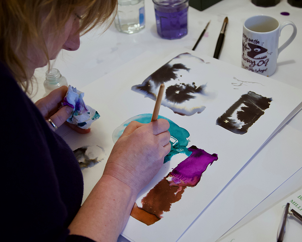 Some Workshop Pics – FOUNTAIN PEN INK ART