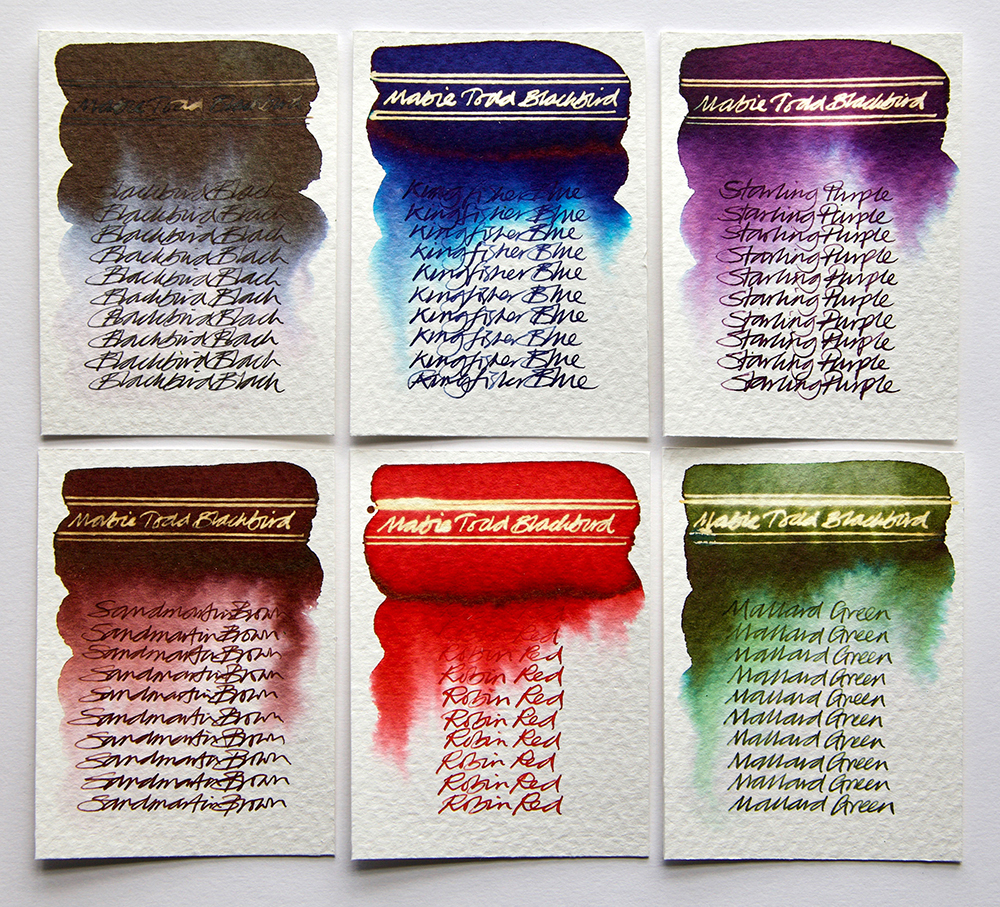 Mabie Todd – Blackbird Ink Swatch Test – FOUNTAIN PEN INK ART