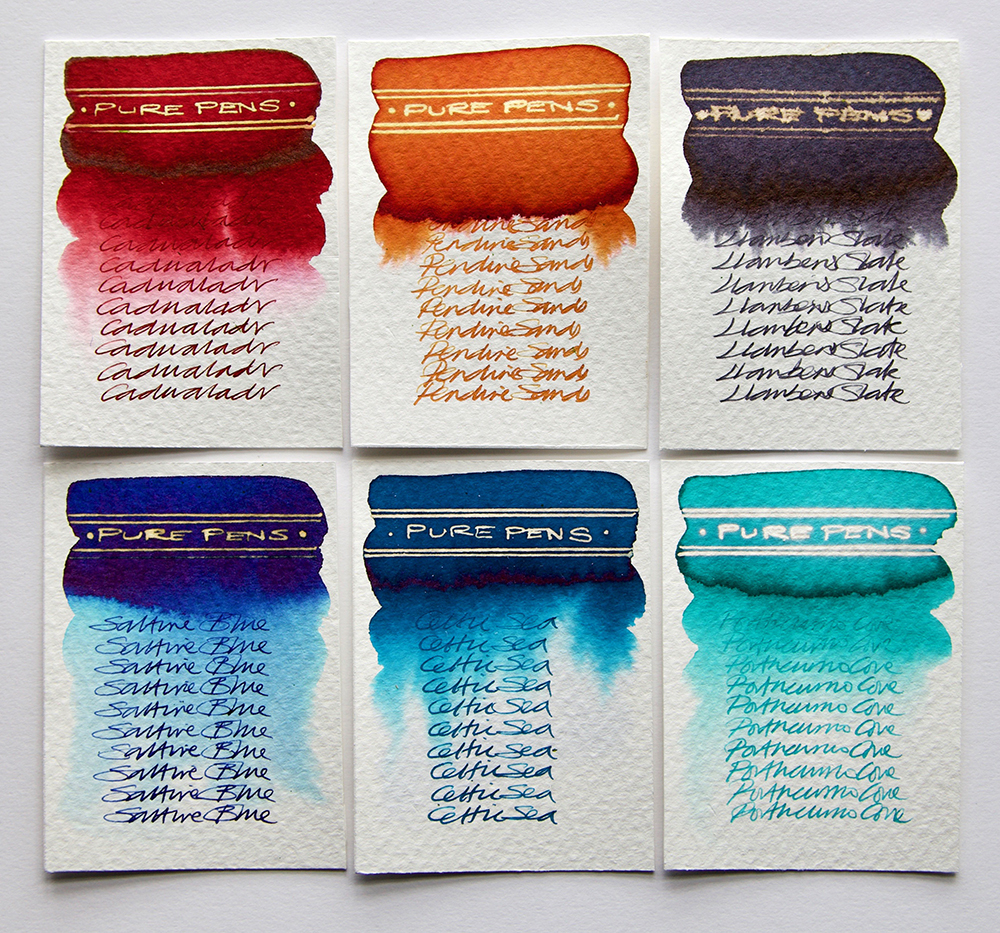 Pure Pens Ink Swatch Tests – FOUNTAIN PEN INK ART