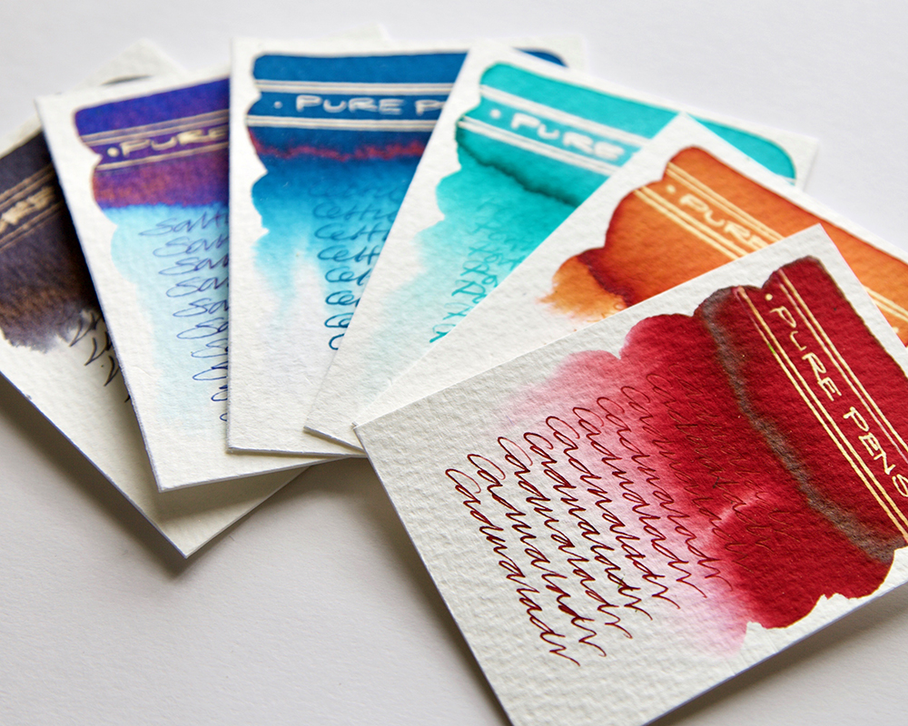 Pure Pens Ink Swatch Tests – FOUNTAIN PEN INK ART