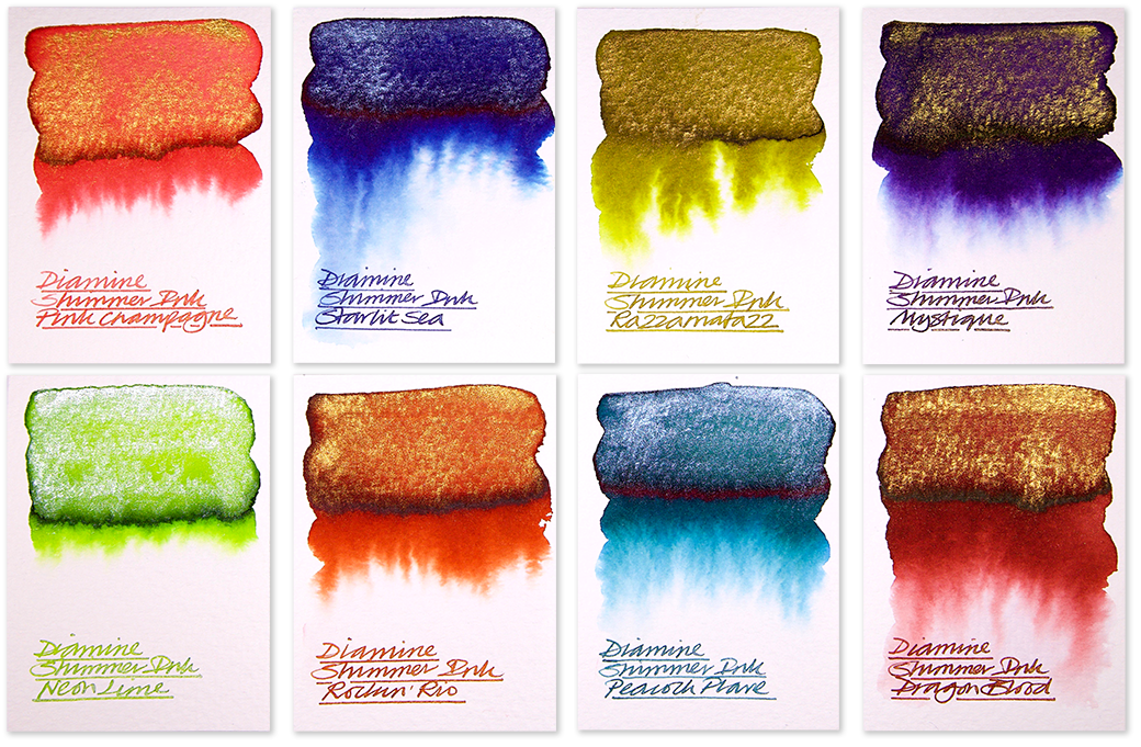 Shimmertastic! New Diamine Shimmer Inks for 2018 – FOUNTAIN PEN INK ART