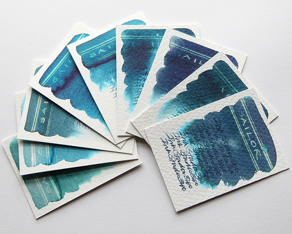 Sailor Ink Studio Swatch Tests – Part 03 – The Blues Part 01 – FOUNTAIN ...