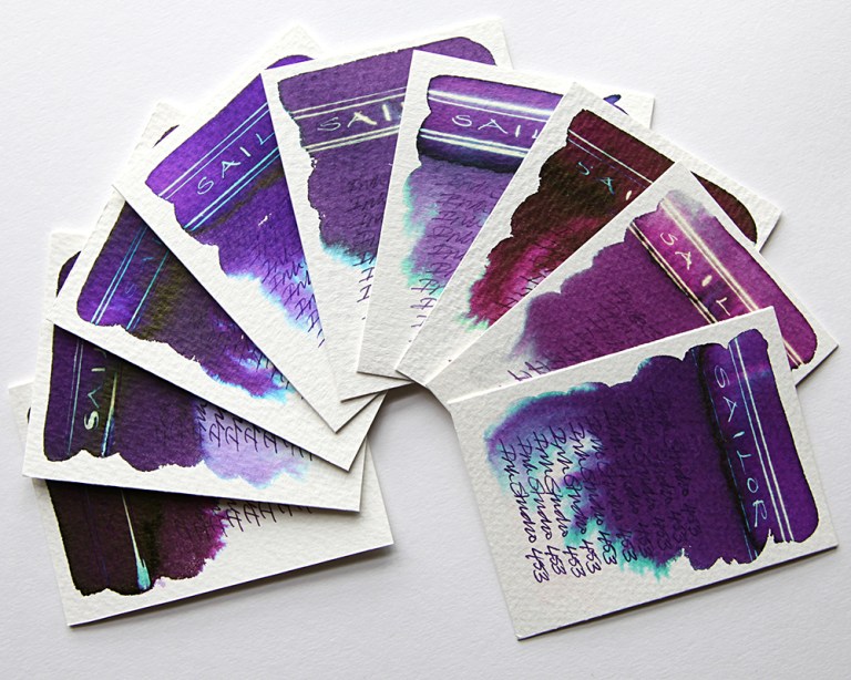 Sailor Ink Studio Swatch Tests – Part 02 – FOUNTAIN PEN INK ART
