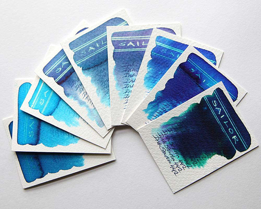Sailor Ink Studio Swatch Tests – Part 05 – The Blues Part 03 – FOUNTAIN ...