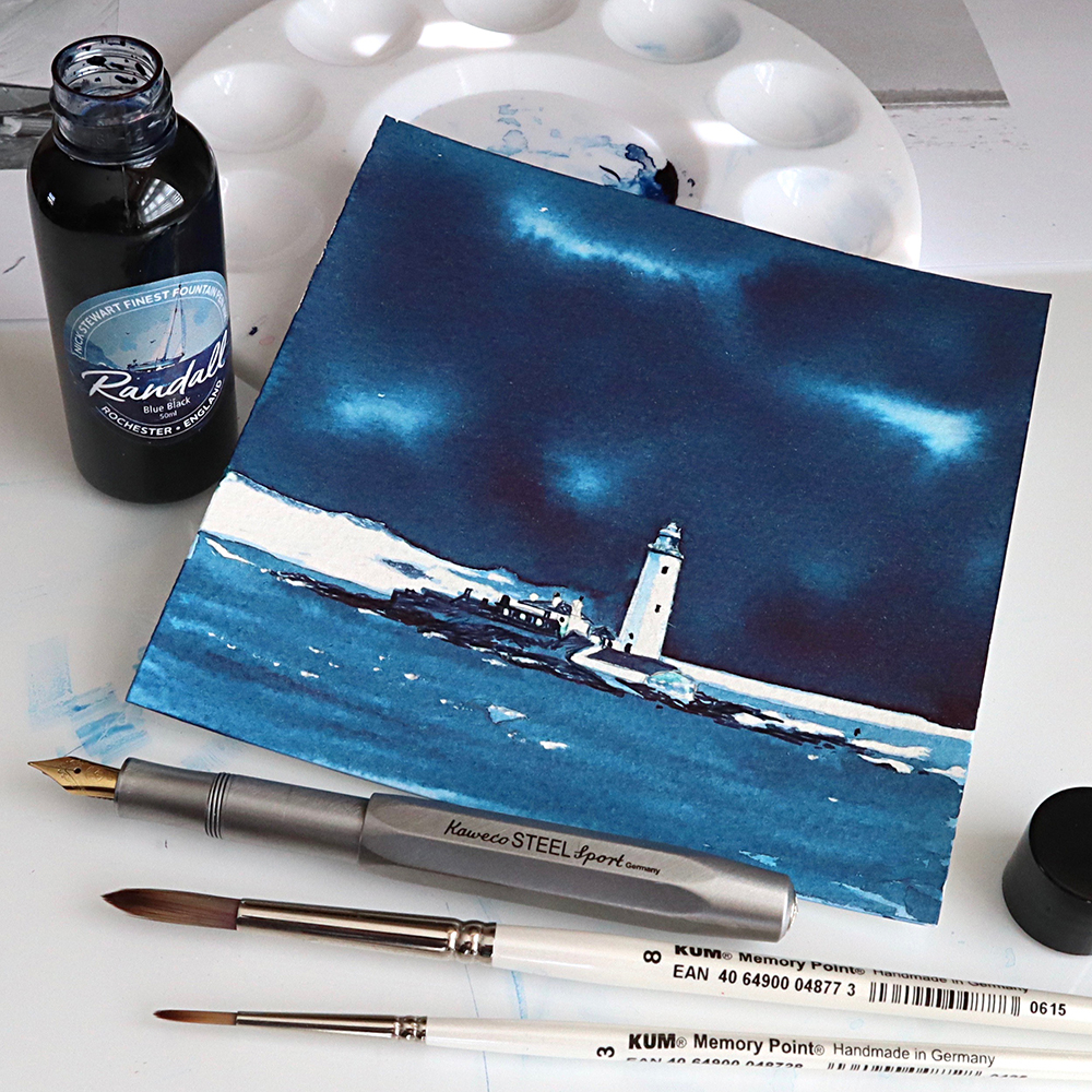 Marine Painting with Randall Blue/Black – FOUNTAIN PEN INK ART