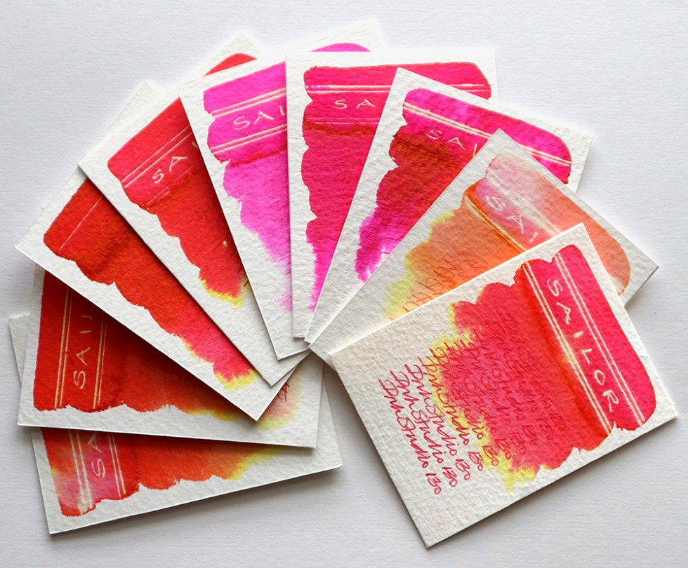 Sailor Ink Studio Swatch Tests – Part 08 – Oranges and Pinks – FOUNTAIN ...
