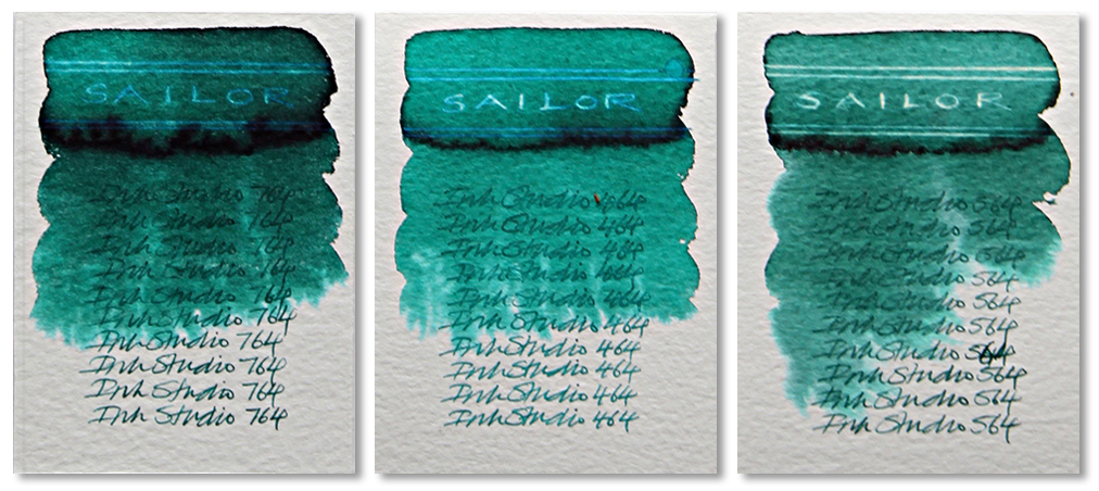 Sailor Ink Studio Swatch Tests – Part 09 – Grey Greens – FOUNTAIN PEN ...