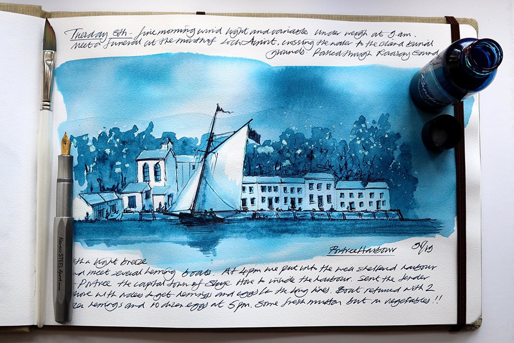 Art Journaling with just one ink – FOUNTAIN PEN INK ART