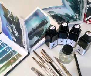 Painting with Troublemaker Inks – FOUNTAIN PEN INK ART