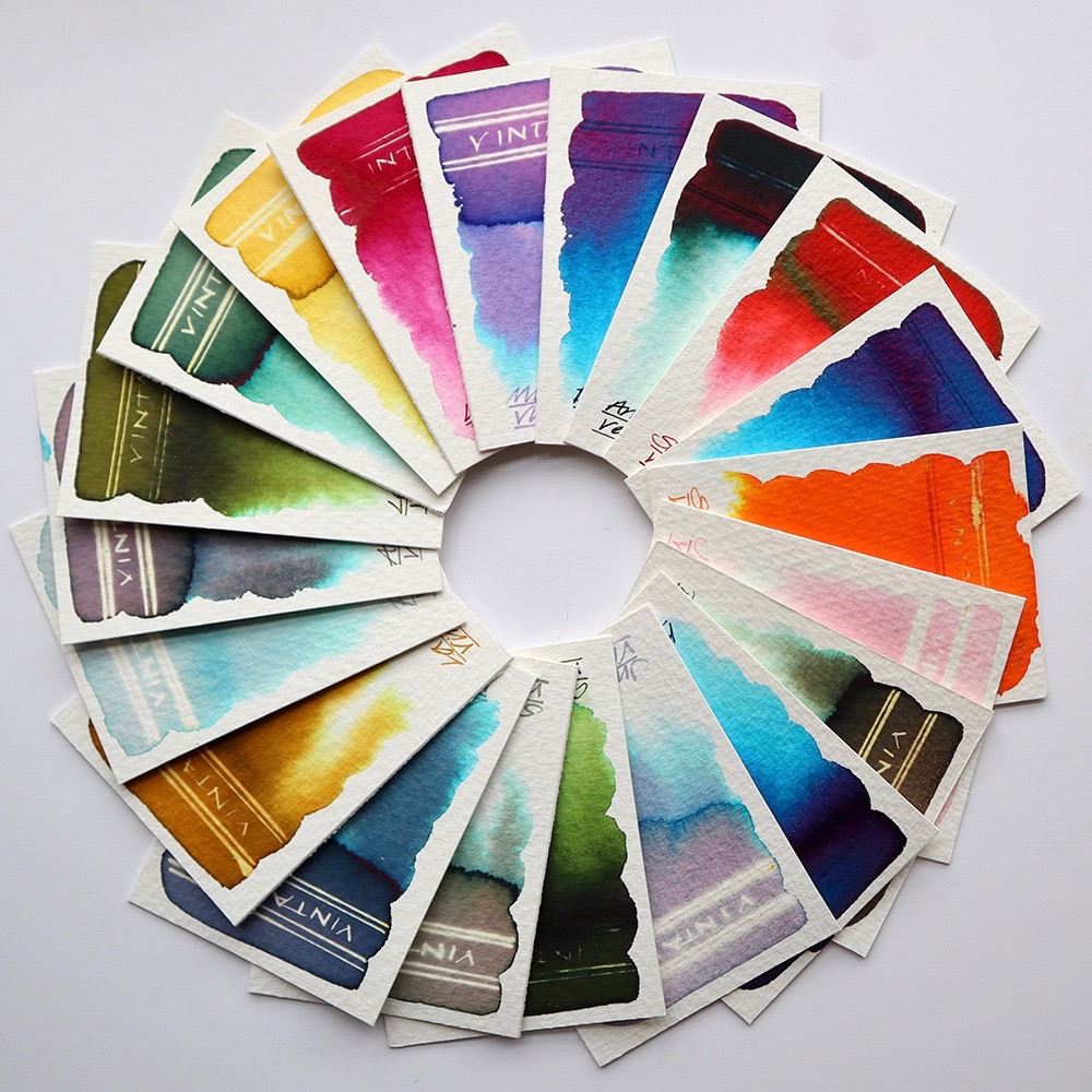 Vinta Inks – Range Swatch Test – FOUNTAIN PEN INK ART