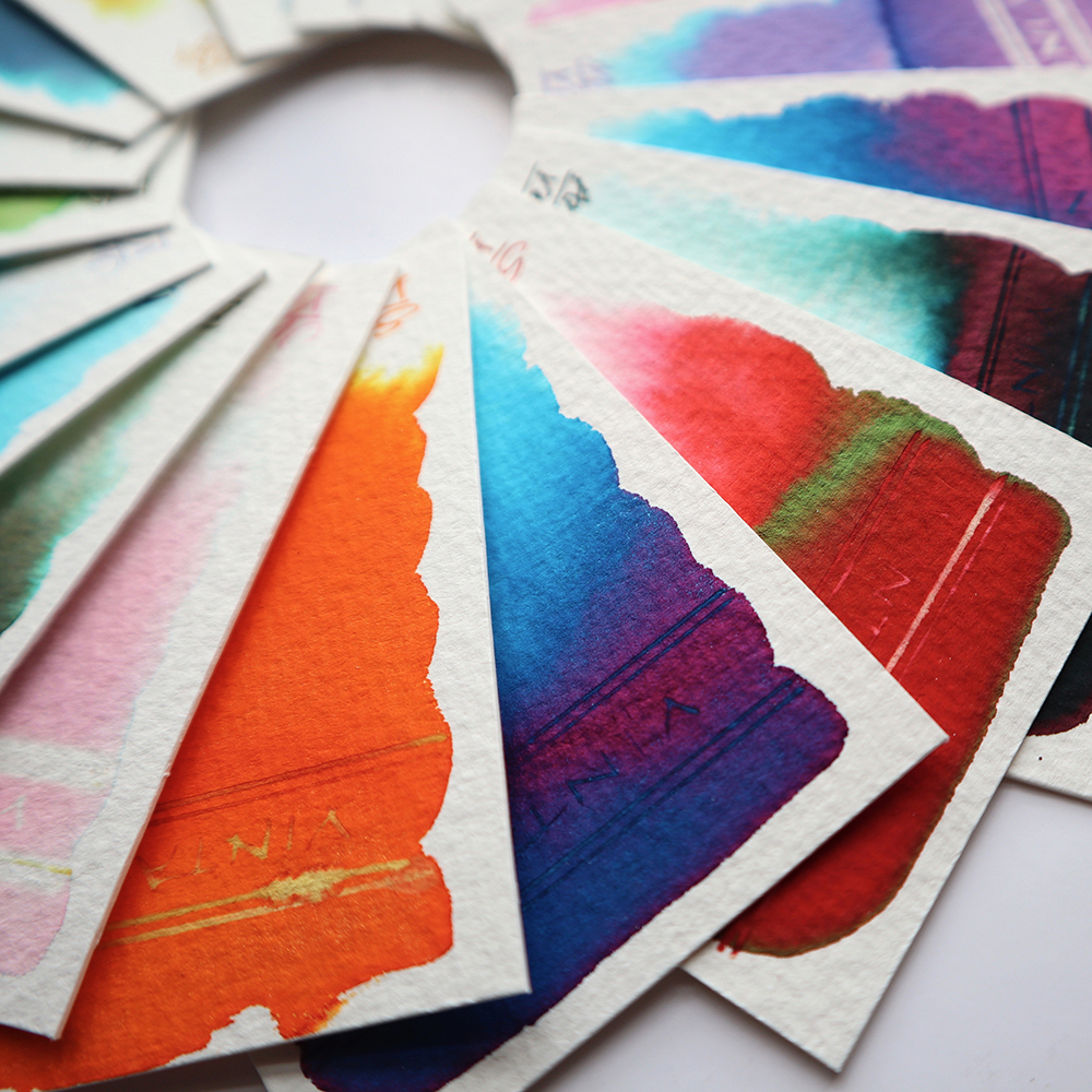 Vinta Inks – Range Swatch Test – FOUNTAIN PEN INK ART