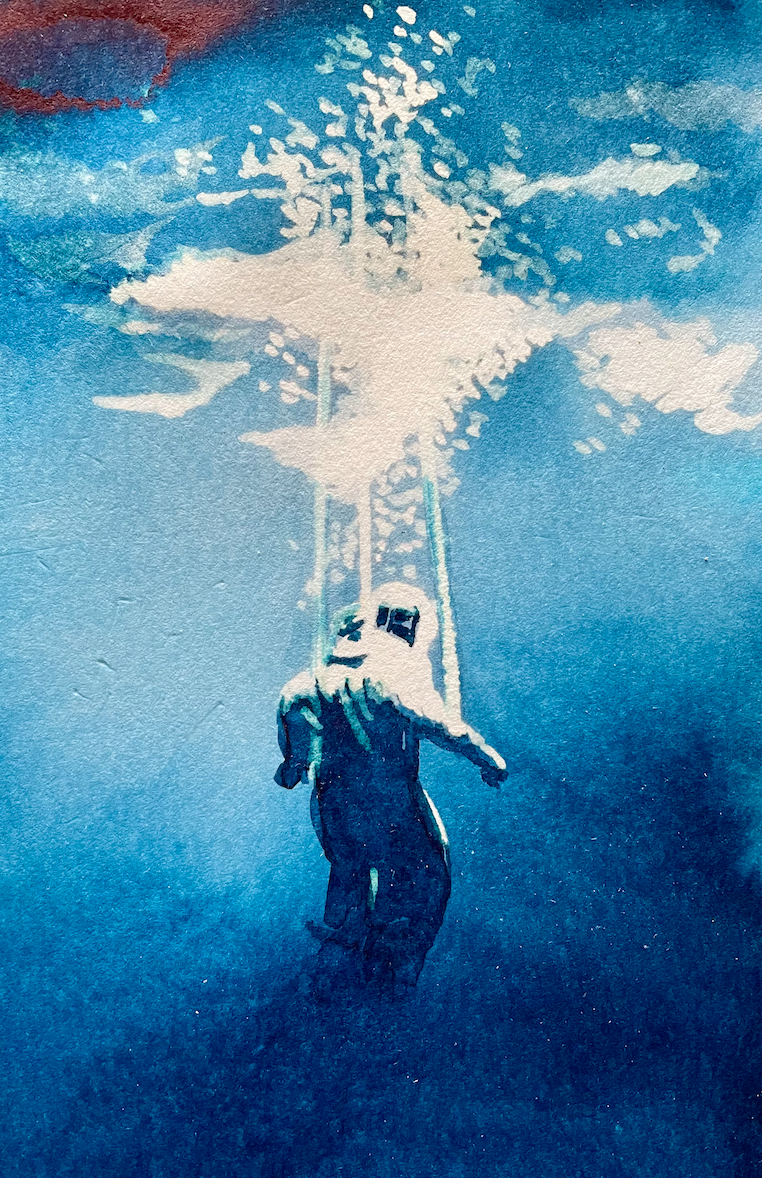 More monotone painting with ink and bleach – FOUNTAIN PEN INK ART