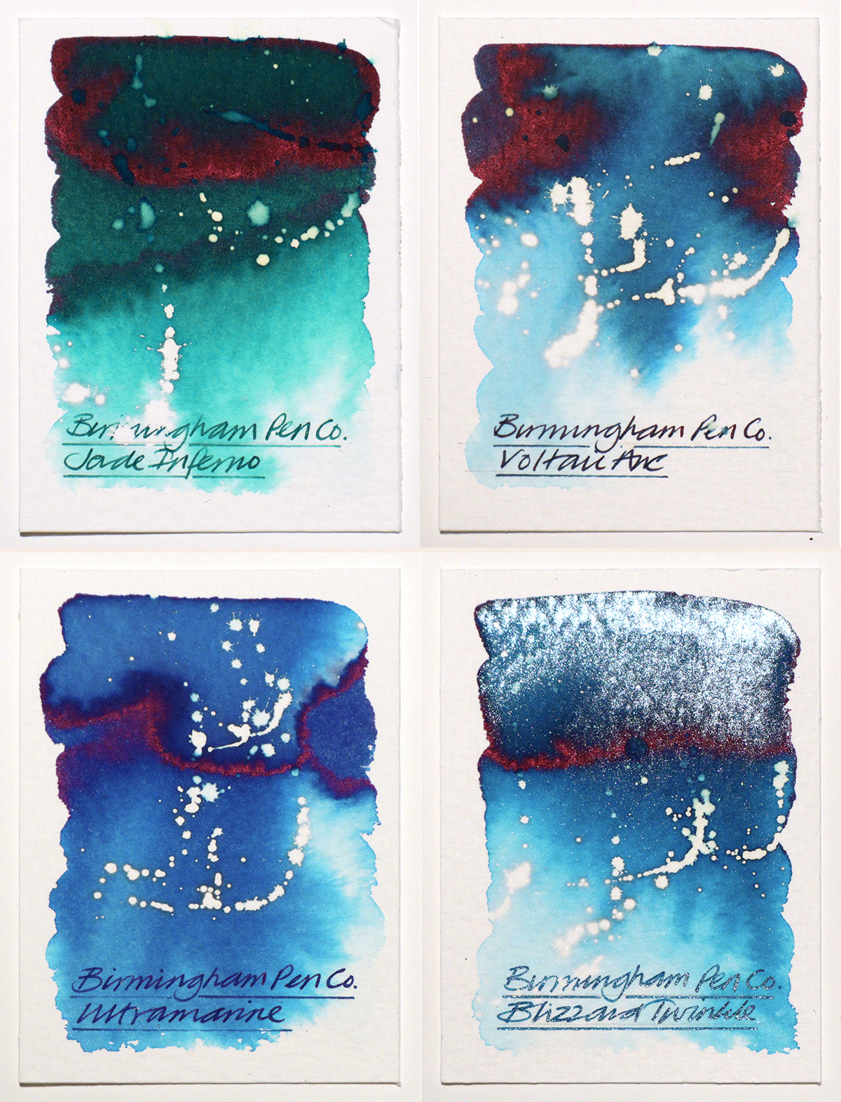 Birmingham Pen Company ink swatch tests – FOUNTAIN PEN INK ART