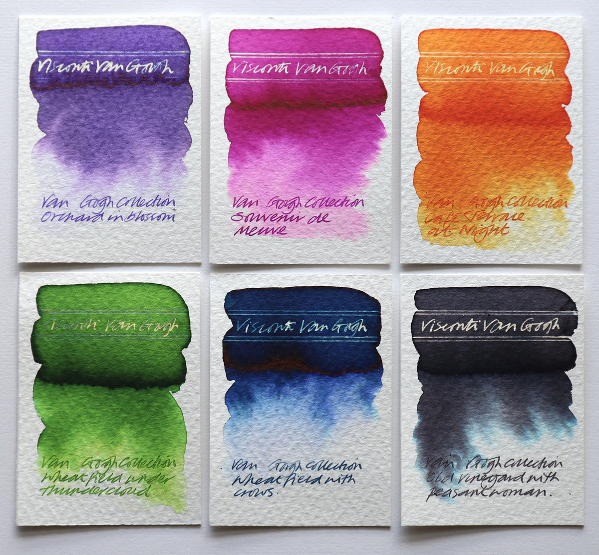Visconti Van Gogh Inks swatch tests – FOUNTAIN PEN INK ART