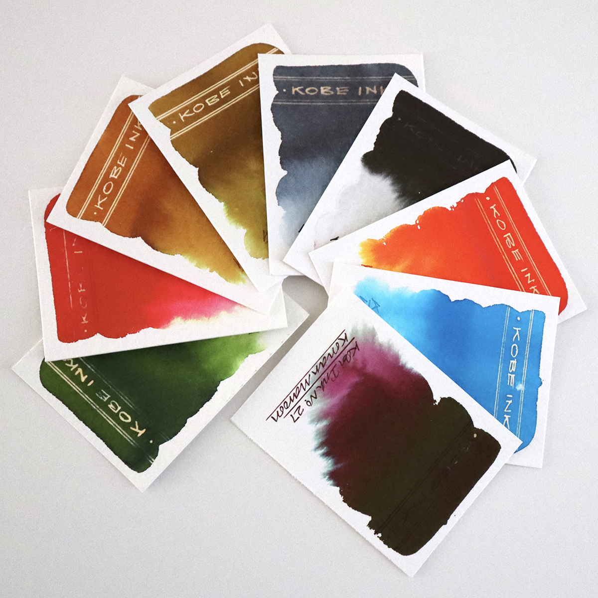 Kobe Fountain Pen Inks 19-27 swatch tests – FOUNTAIN PEN INK ART