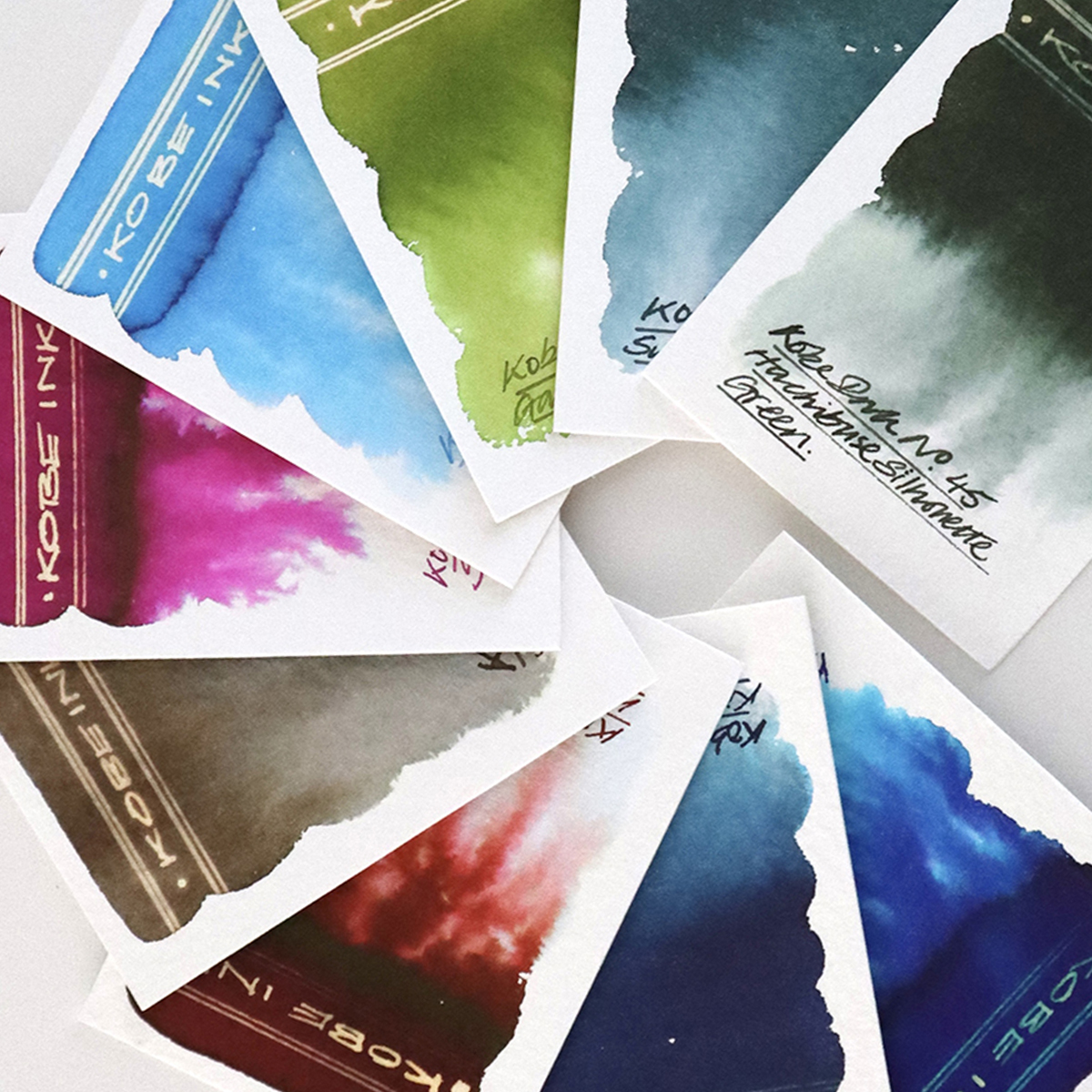 Kobe Fountain Pen Inks 37-54 swatch tests – FOUNTAIN PEN INK ART