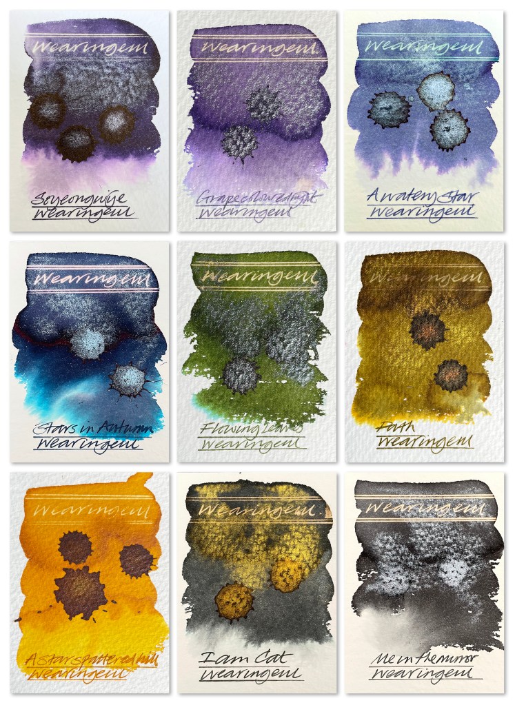 Some more Wearingeul shimmer ink swatch tests – FOUNTAIN PEN INK ART
