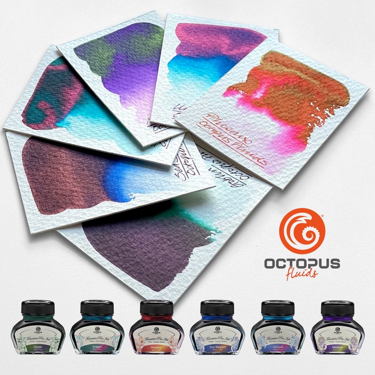 Octopus Fluids Sheening Inks Review – FOUNTAIN PEN INK ART