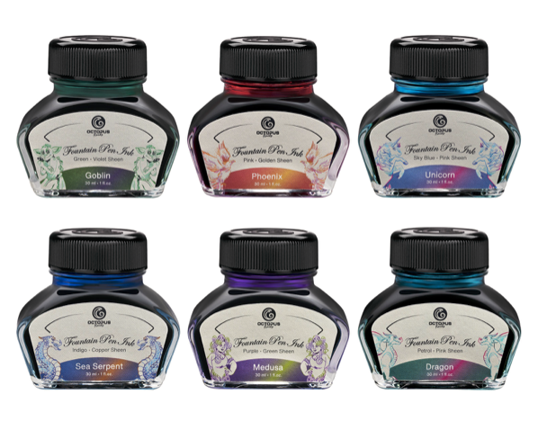 Octopus Fluids Sheening Inks Review – FOUNTAIN PEN INK ART