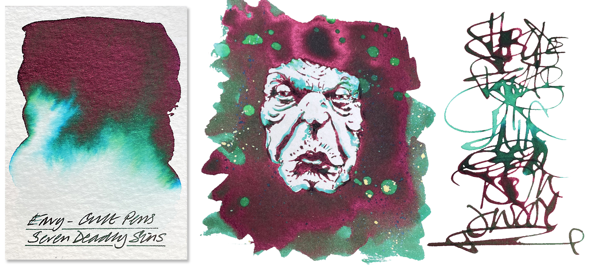 Cult Pens Seven Deadly Sins Swatch Tests – FOUNTAIN PEN INK ART