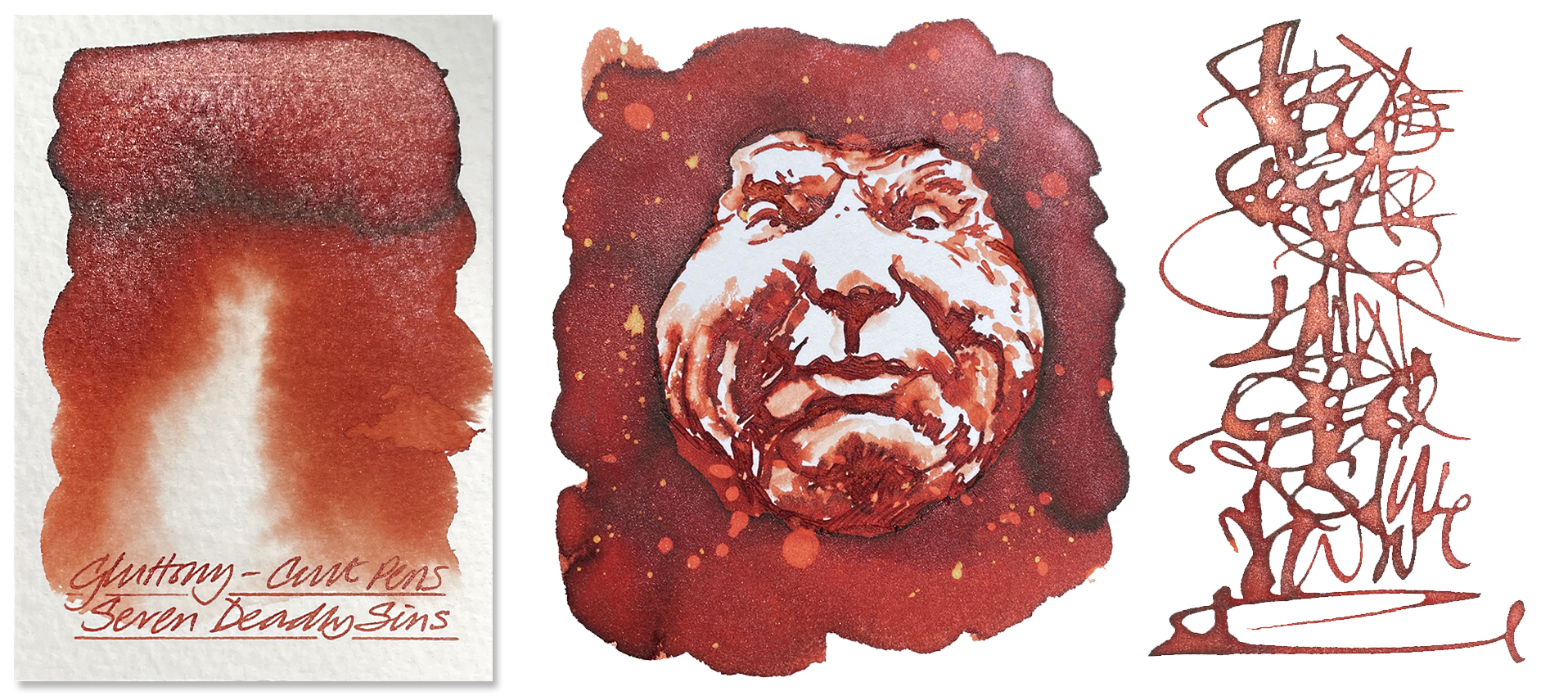 Cult Pens Seven Deadly Sins Swatch Tests – FOUNTAIN PEN INK ART