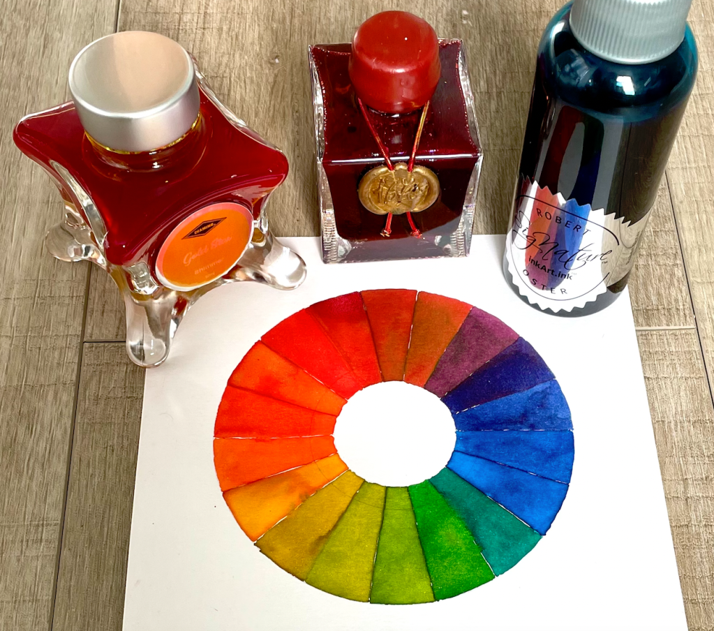 Creating art by mixing different brands and ink types together ...