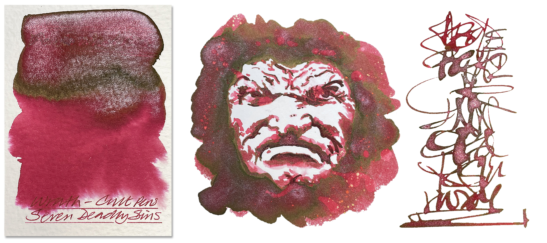Cult Pens Seven Deadly Sins Swatch Tests – FOUNTAIN PEN INK ART