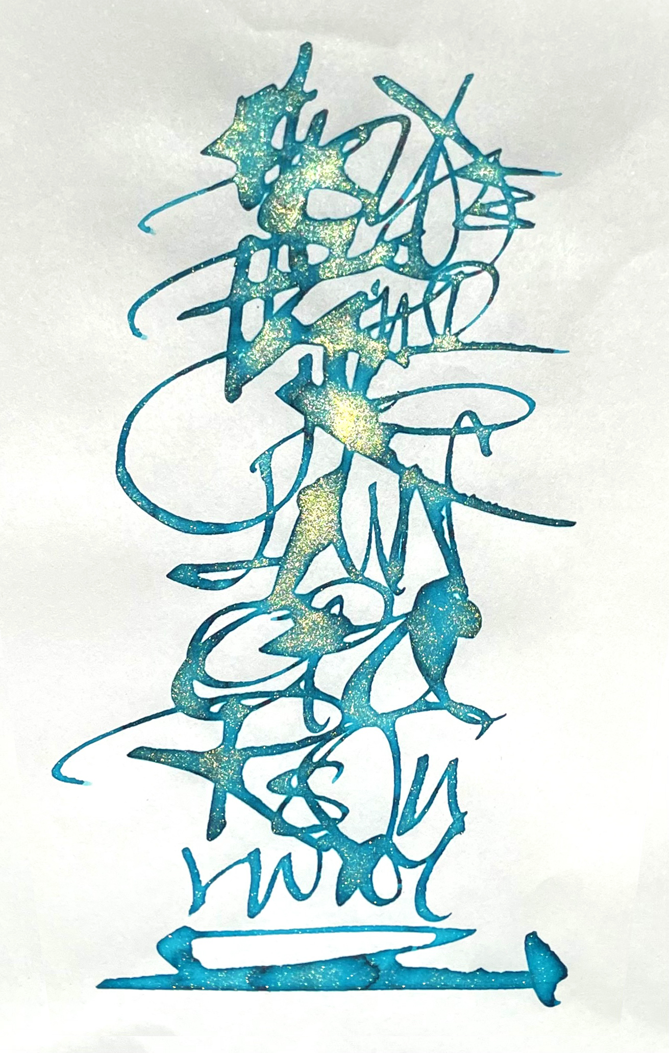 Jacques Herbin Turquoise de Perse – FOUNTAIN PEN INK ART