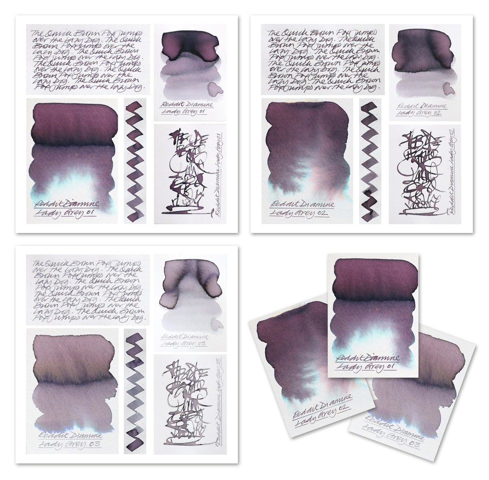 Diamine Reddit Lady Grey Ink Project – FOUNTAIN PEN INK ART