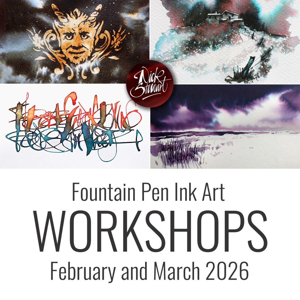 FOUNTAIN PEN INK ART – Experimenting with fountain pen ink to further ...